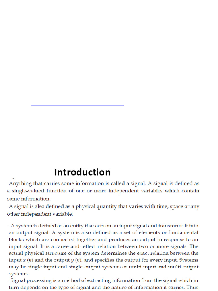 Lecture Slides - Set1 - Signals and Systems | PDF