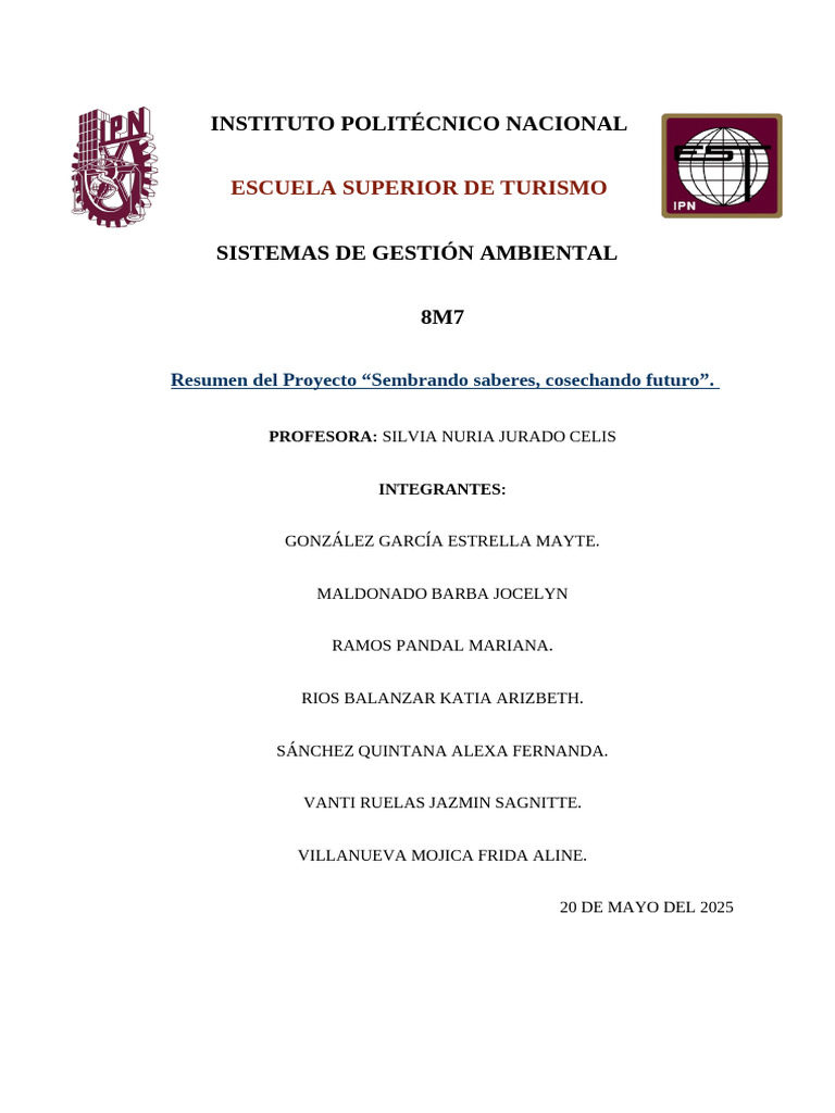 Sembrando Saberes, Cosechando Futuro | PDF | Entorno natural | Residuos