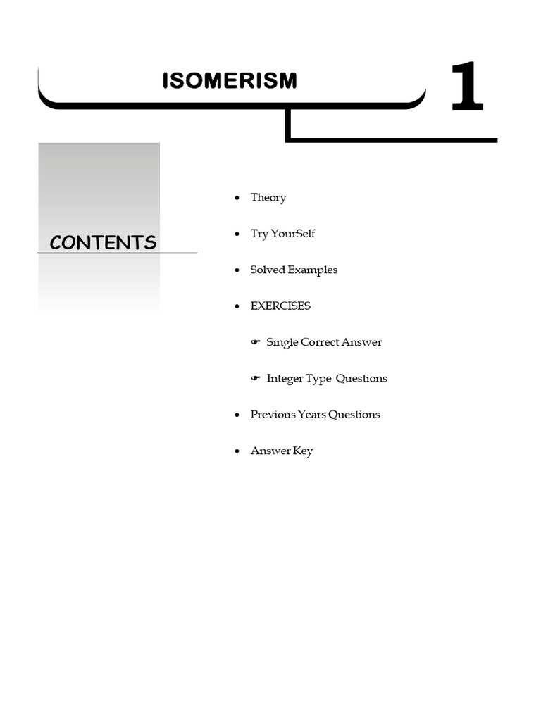 1 - Isomerism - 1 To 47 | PDF | Isomer | Alkene