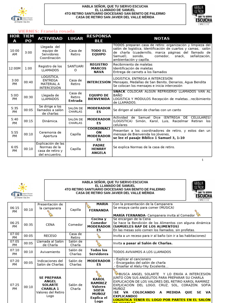 Master 4to Retiro Samuel | PDF | Oración