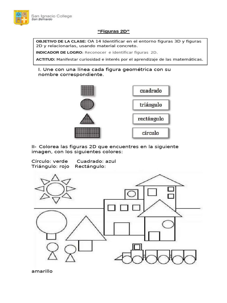 Actividades con Figuras 2D para Imprimir | PDF