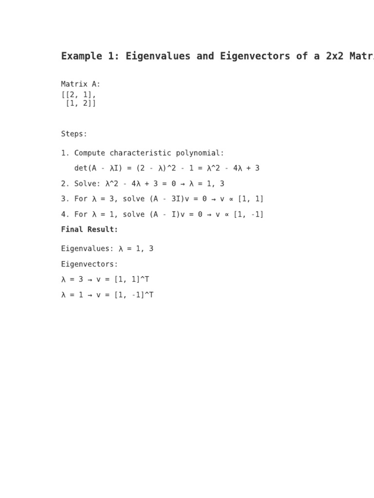 Eigenvalues_Eigenvectors_Examples | PDF