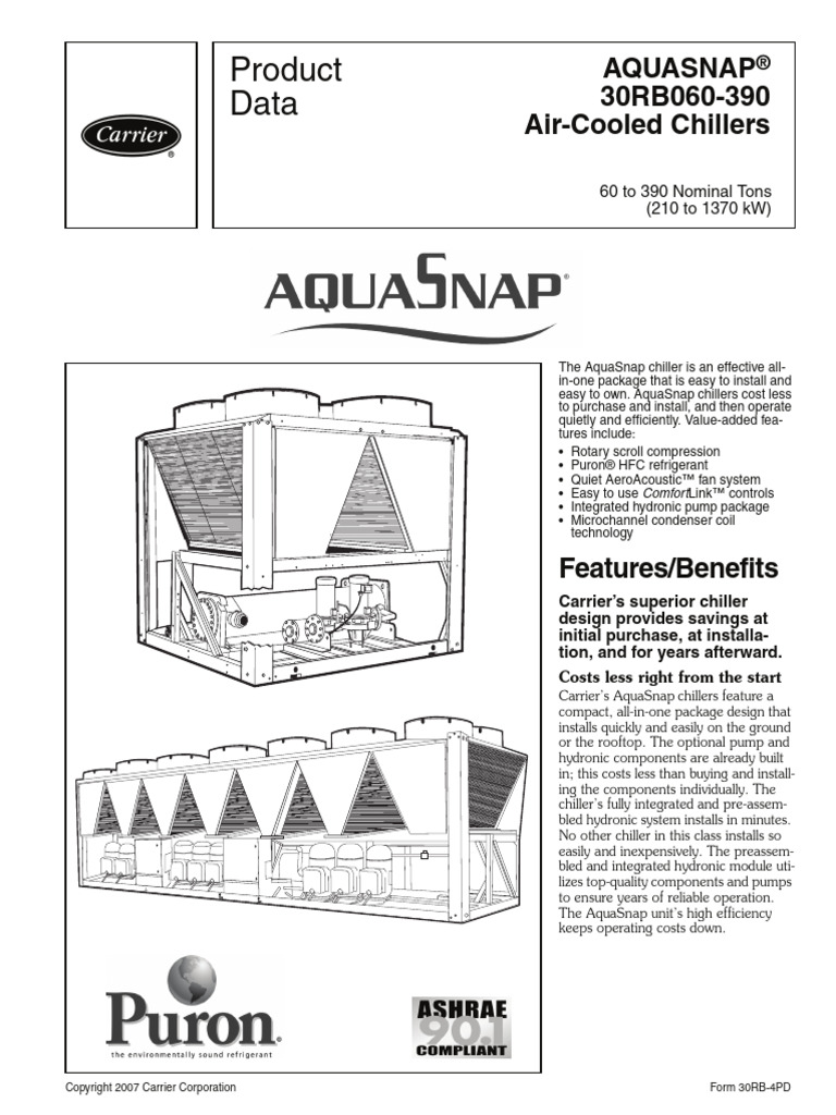 AquaSnap® Air-Cooled Chillers Overview | PDF | Heat Exchanger | Pump