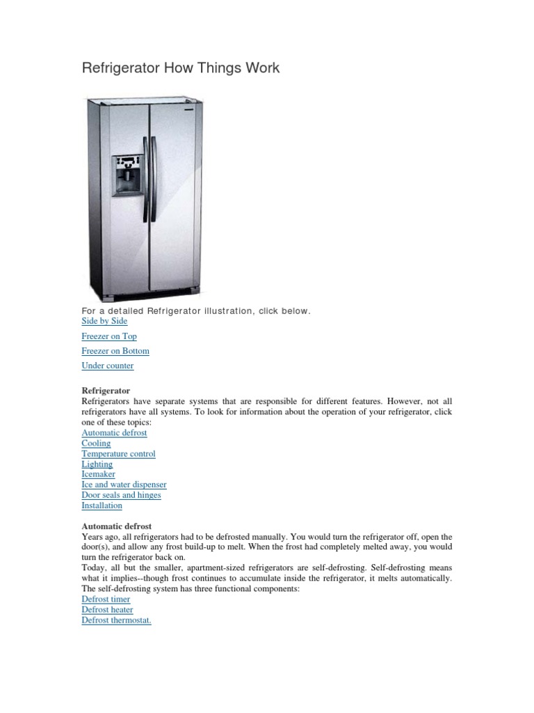 How Refrigerators Work: Key Components | PDF | Refrigerator | Cold