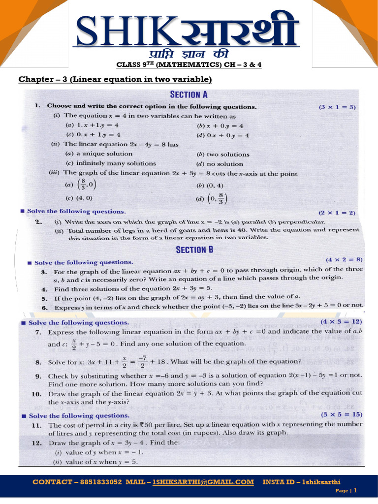 Class 9th Assignment CH 3 and 4 PDF | PDF