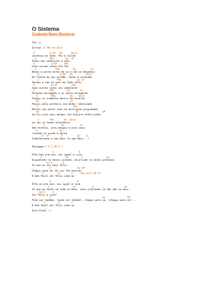 O Sistema - Conj. Novo Alvorecer | PDF