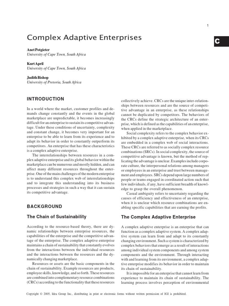 Complex adaptive enterprises | PDF | Bayesian Network | Bayesian Inference
