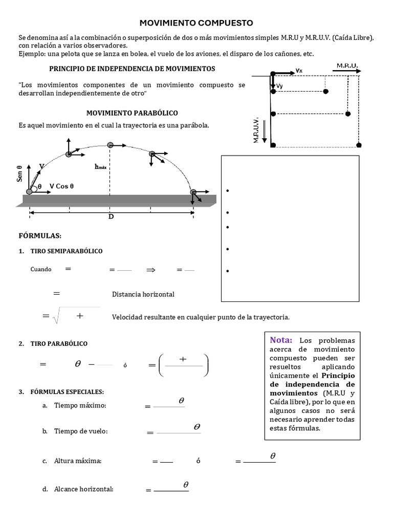 Movimiento Compuesto | PDF | Velocidad | Física