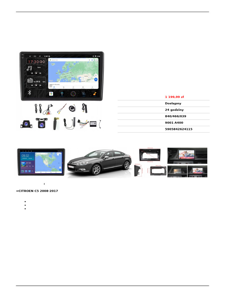 Citroen c5 2008 2017 Android Gps Usb Wifi Bluetooth Carplay Android ...