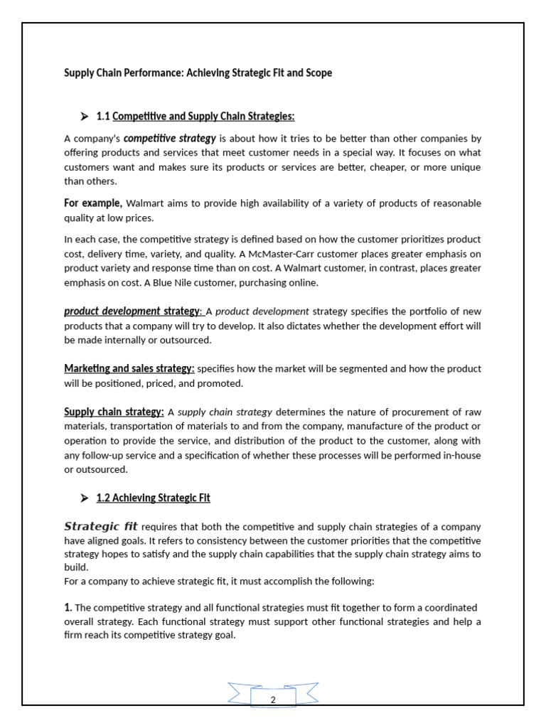 Supply Chain Performance | PDF | Strategic Management | Supply Chain