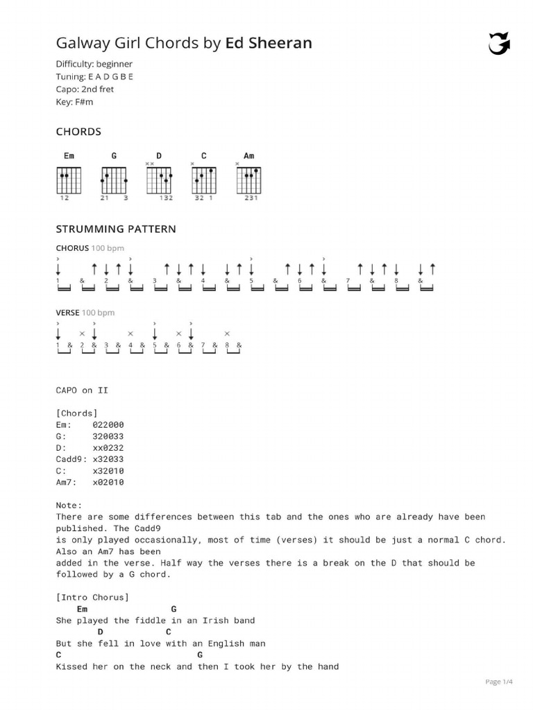 Galway Girl Chords | PDF