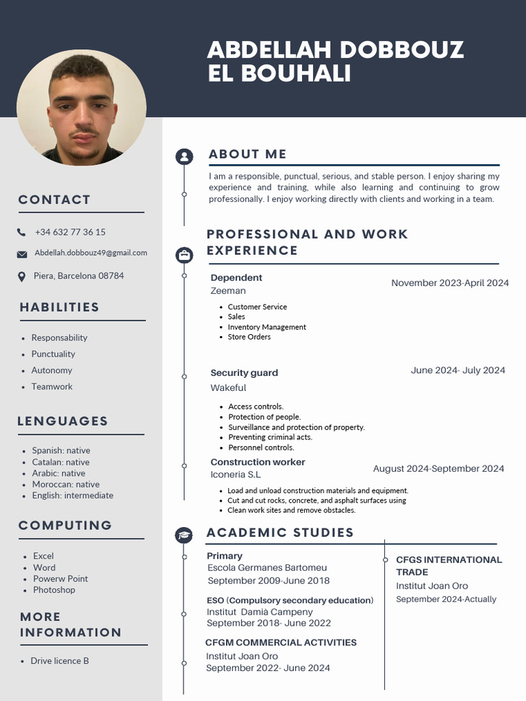 Blue and Gray Simple Professional CV Resume | PDF
