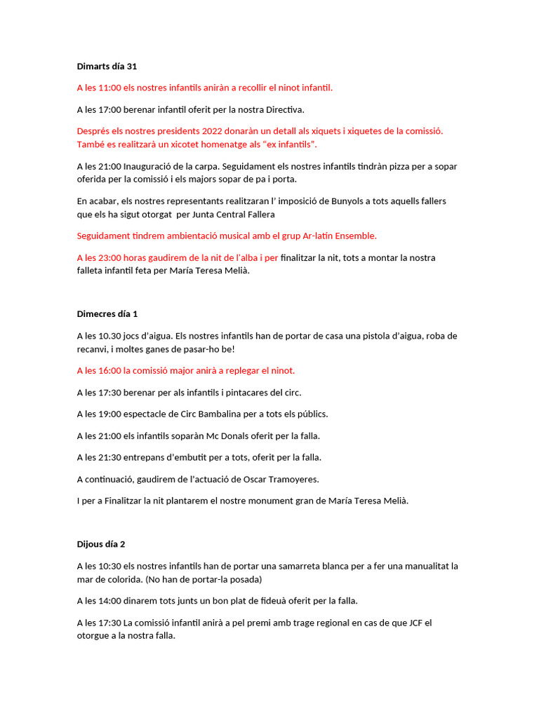 Programa Fiestas Rectificado | PDF