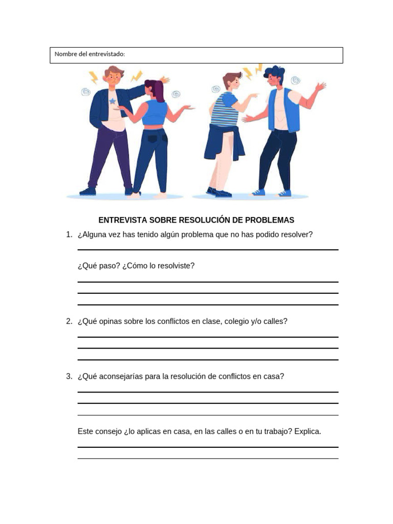 Entrevista Sobre Resolución de Problemas | PDF