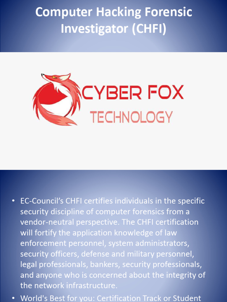 Computer Hacking Forensic Investigator (CHFI) | PDF