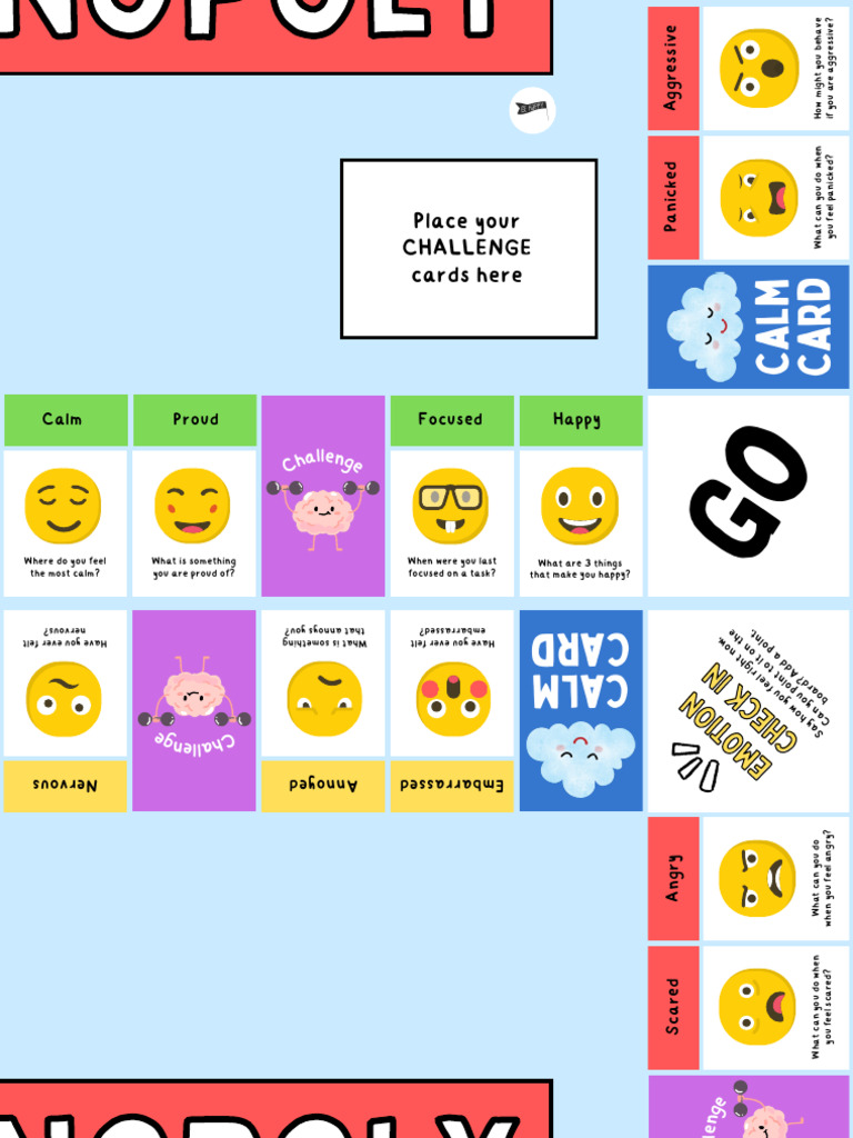 Emotionopoly Emotional Regulation Board Game BHR24 | PDF