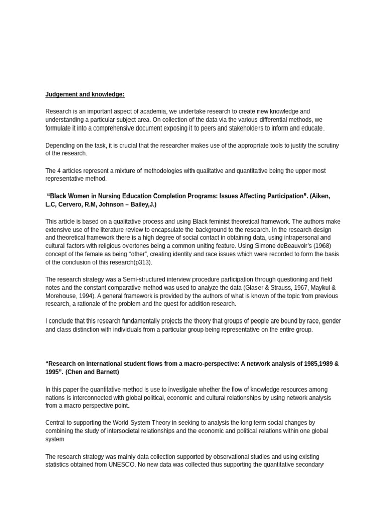 Judgement and Knowledge Article | PDF | Quantitative Research | Methodology