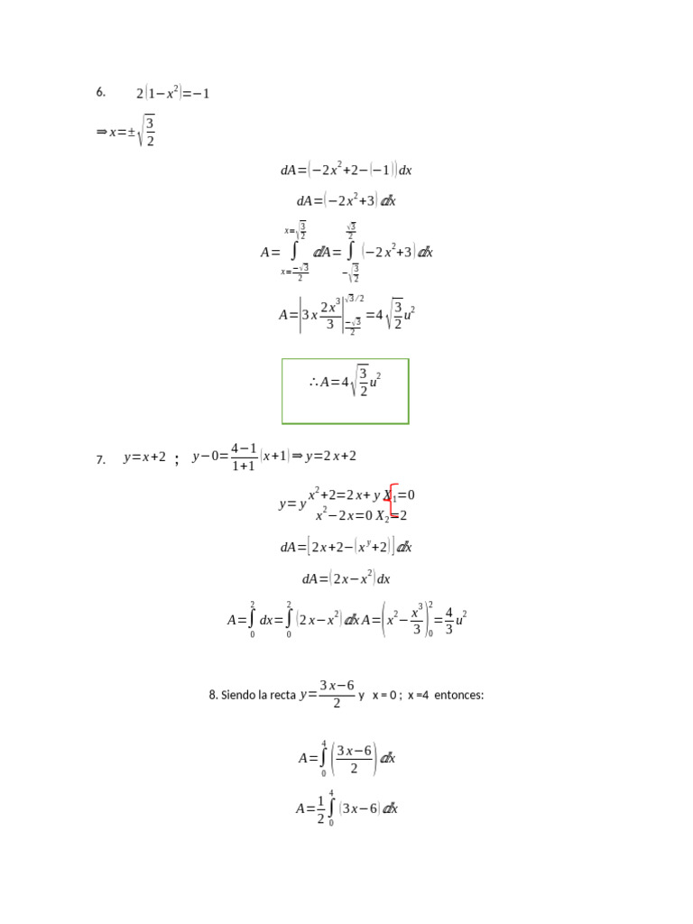 Ejercicios de Integrales | PDF