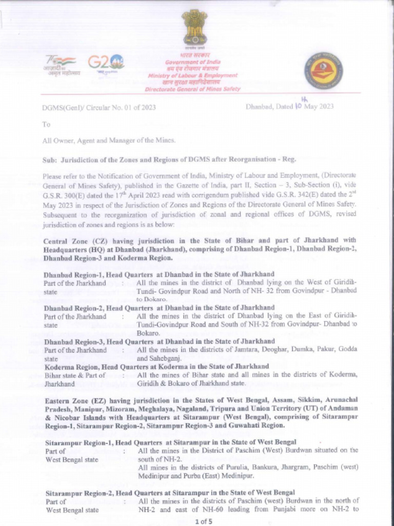 DGMS Reorganization | PDF