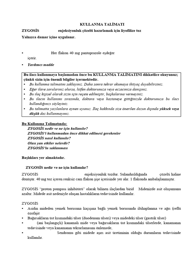 Zygosis 40 MG KT | PDF