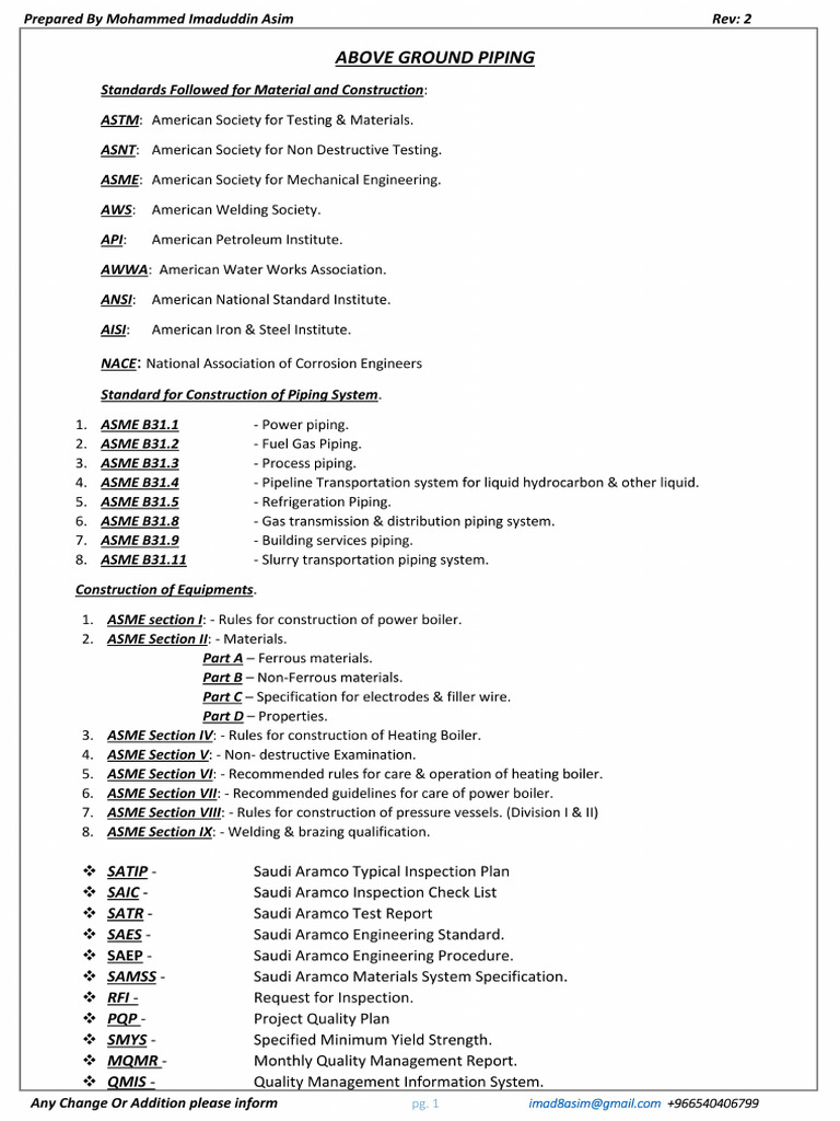 Aramco Standard For Piping | PDF