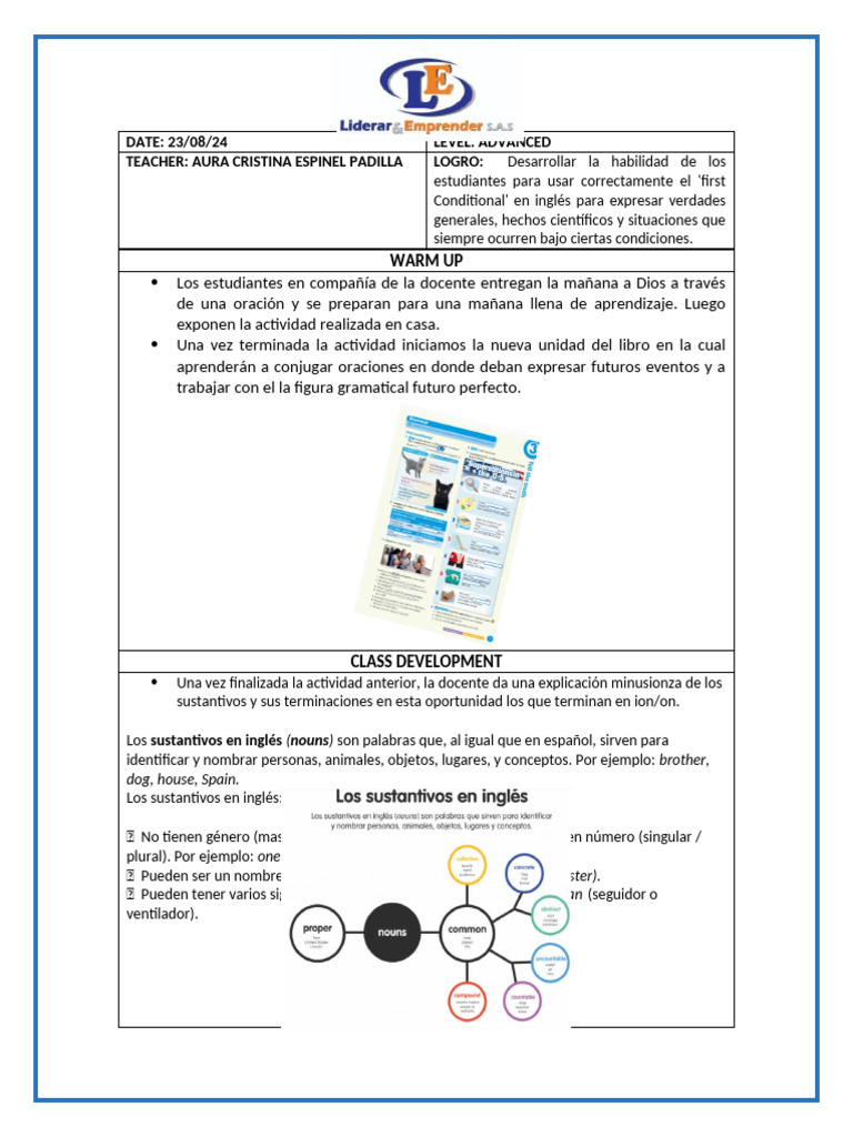 Clase 17 de Agosto 2024 | PDF | Sustantivo | Gramática