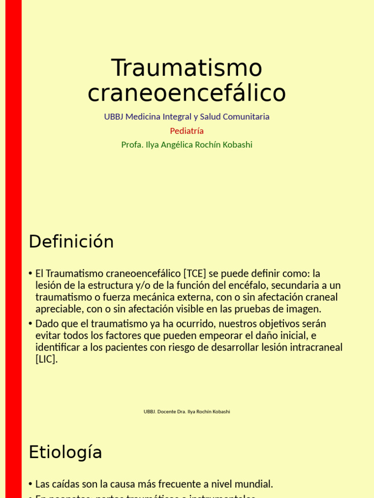 Traumatismo Craneal en Pediatría: Guía Completa | PDF | Enfermedades y ...
