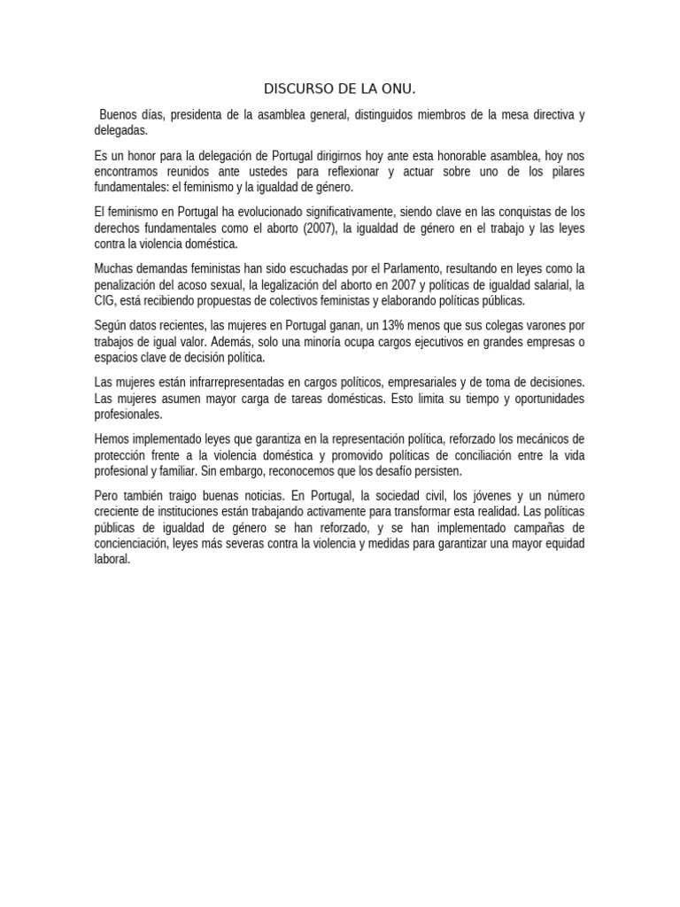 Discurso de La Onu | PDF