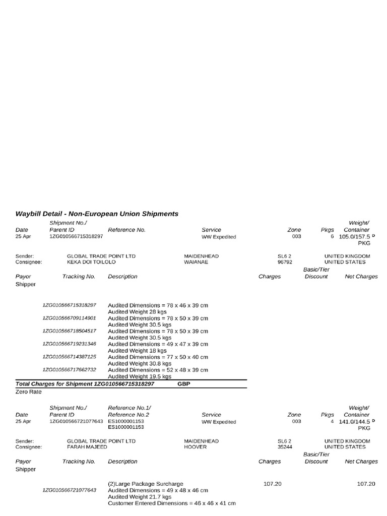 UPS Invoice Rauf 14 | PDF