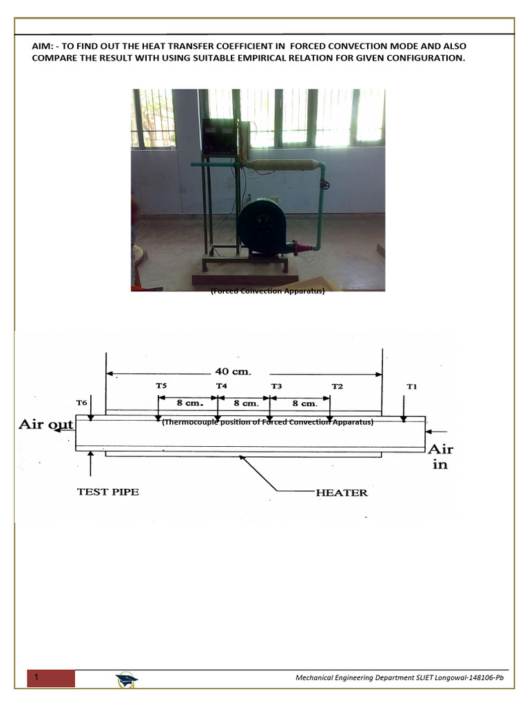 Heat Transfer Coefficient in Forced Convection | PDF | Thermocouple ...