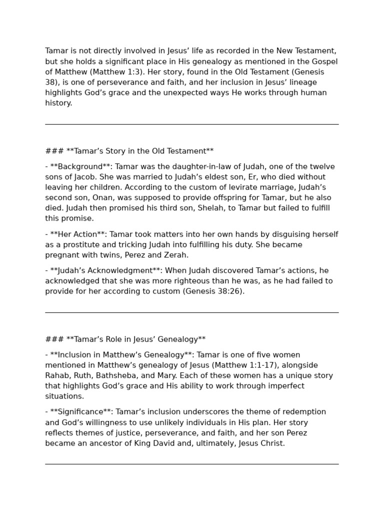 The Women in Jesus Genealogy | PDF | Theology | Christian Belief And ...