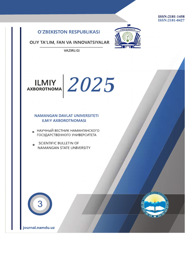 NamDU Ilmiy Axborotnoma 2025-3-Son | PDF