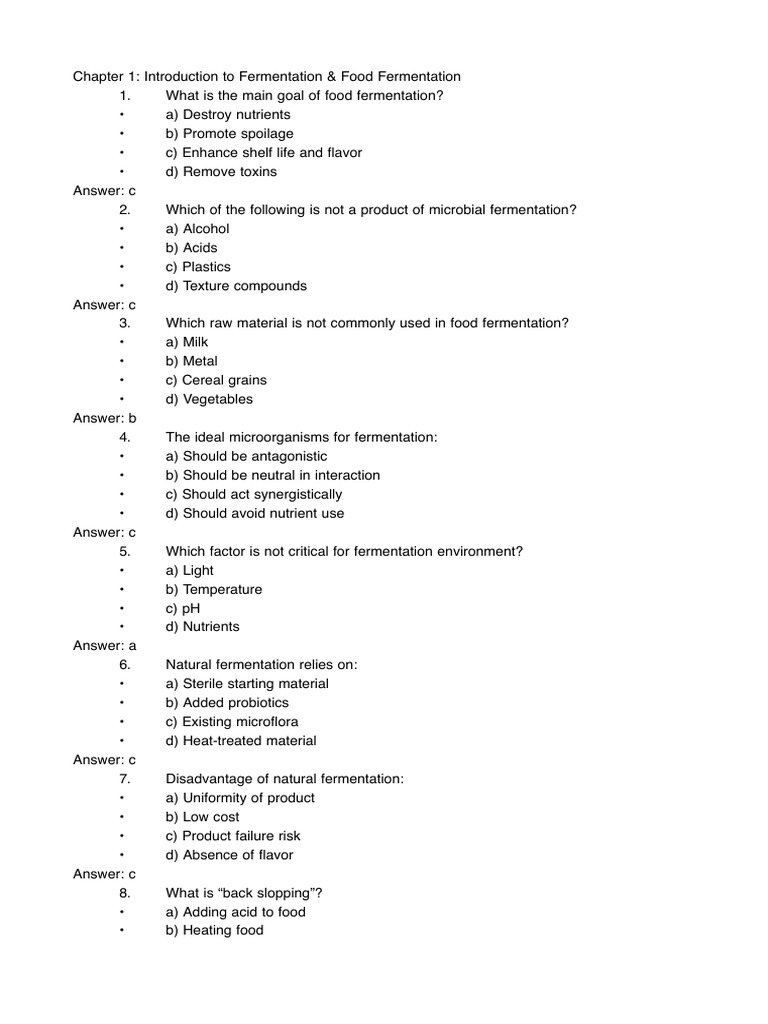Chapter 1 Introduction to Fermentation & Food Fermentation | PDF | Fermentation | Yogurt