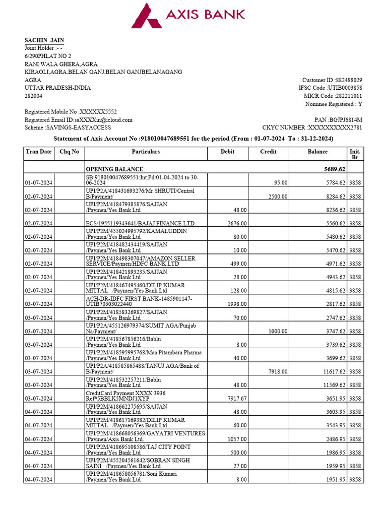 Account Stmt | PDF | Payments | Banking
