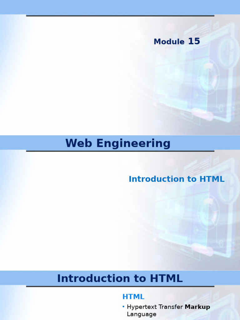 Module - 15-20 Web Engineering | PDF | Html | Html Element