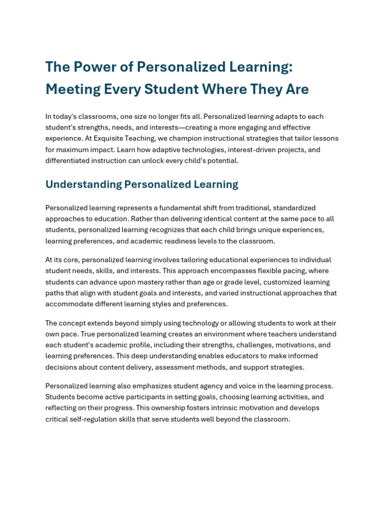 The Power of Personalized Learning Meeting Every Student Where They Are ...