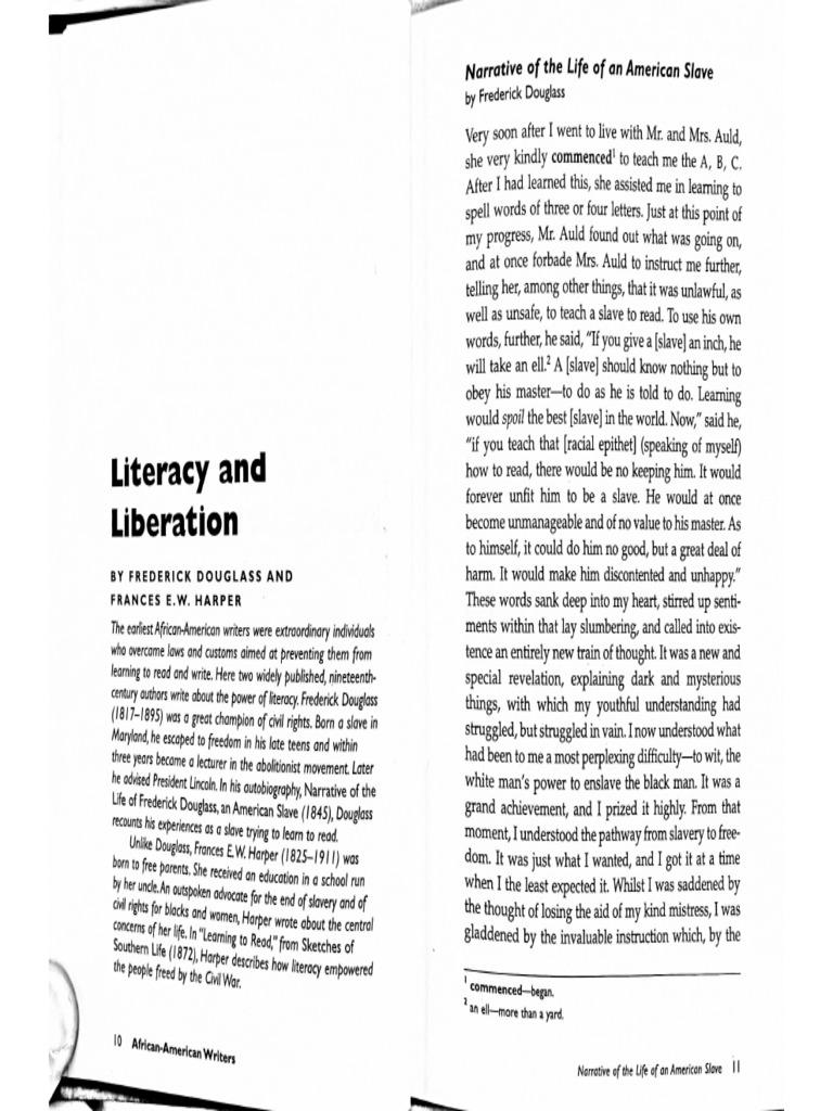 Literacy and Liberation - Frederick Douglas and Frances E. W. Harper ...