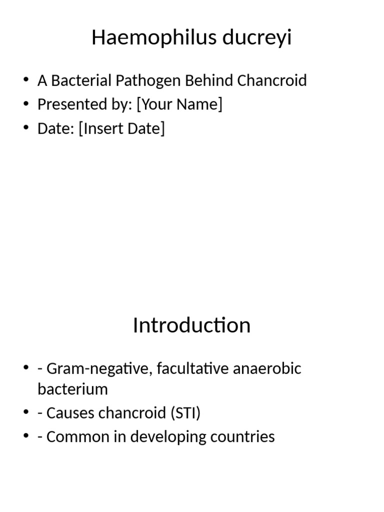 Haemophilus ducreyi and Chancroid Overview | PDF