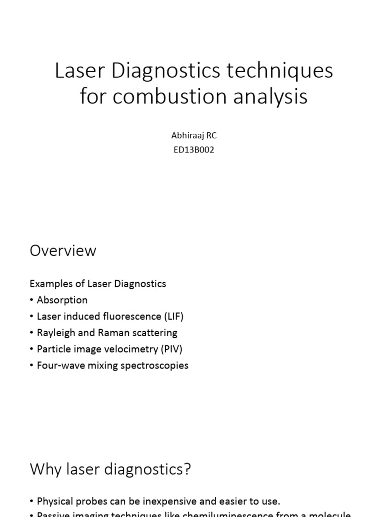 Laser Diagnostics Techniques For Combustion Analysis | PDF | Raman Spectroscopy | Laser