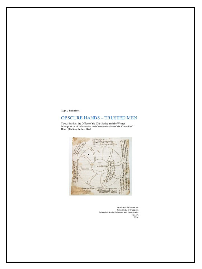 Obscure Hands Trusted Men Textualization The Office of The City Scribe and The Written ...