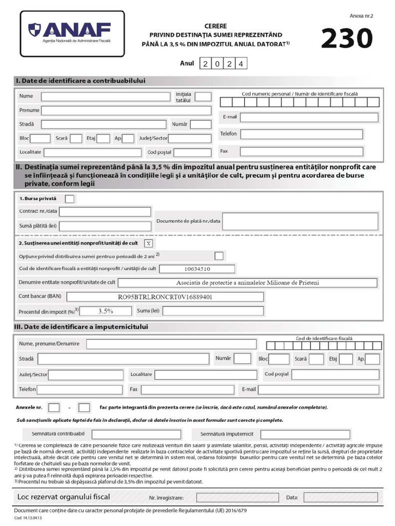 Formular 230 2024 | PDF