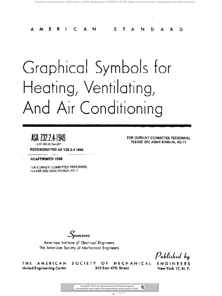 Asa Z32.2.4 1949 Hvac Symbols | PDF