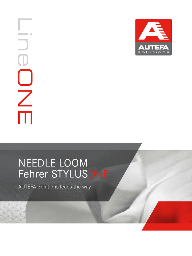 Autefa Solutions Needle Loom Fehrer StylusONE | PDF | Thermal Insulation | Materials