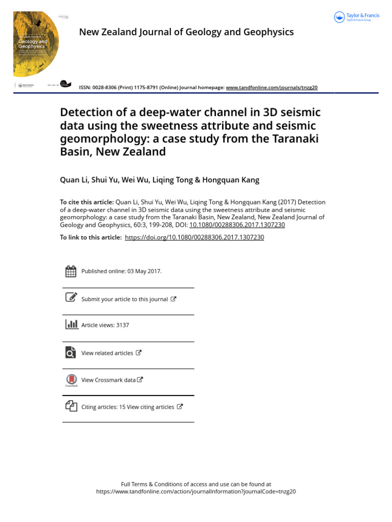 Deep-Water Channel Detection in 3D Seismic | PDF | Stratigraphy ...