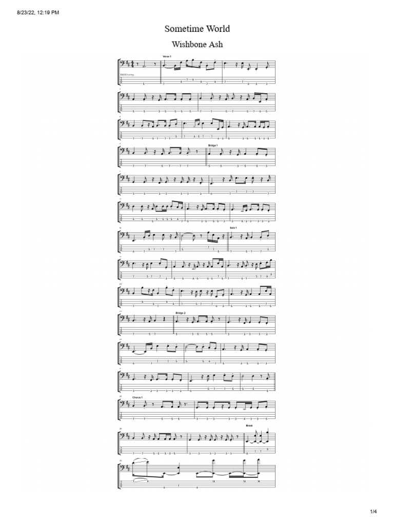 Wishbone Ash - Sometime World (Bass) | PDF