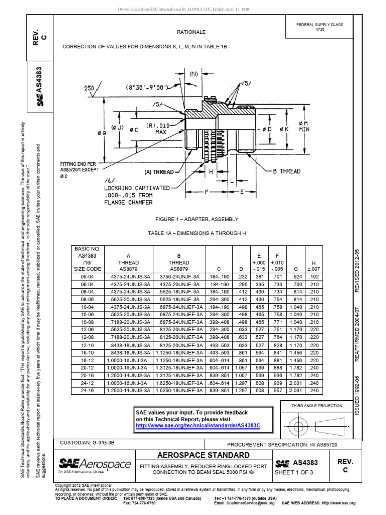 Fitting Assembly, Reducer Ring Locked Port Connection To Beam Seal 5000 ...