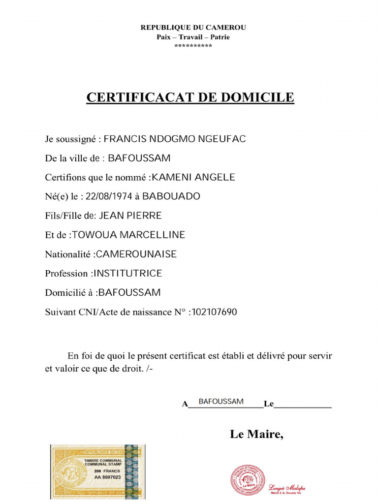 Certificacat de Domicile | PDF