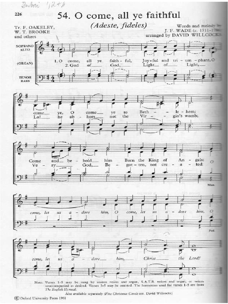 54 - O Come All Ye Faithful - Willcocks | PDF
