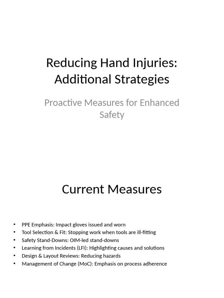 Reducing Hand Injuries Strategies | PDF