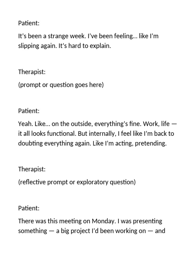 Therapy Session Roleplay 01 Pdf